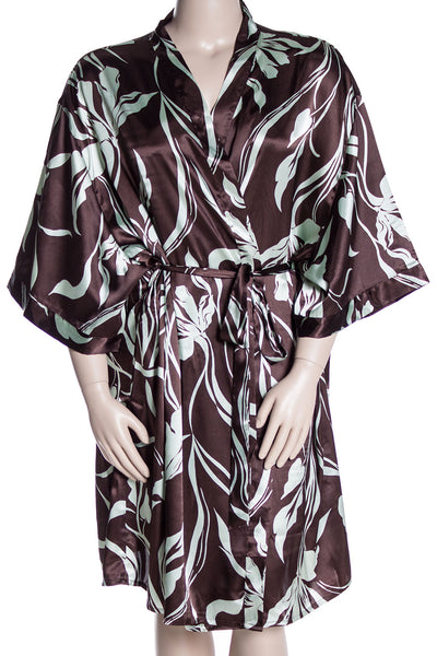 Women's Print Super Plus Size (4X-6X) Short Kimono Robe #3076XX ...